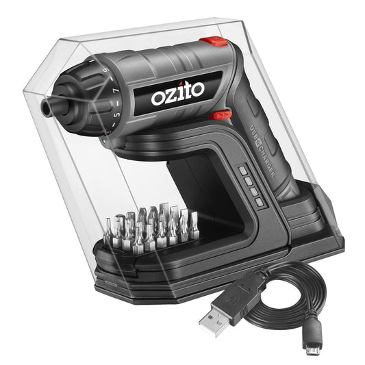Ozito 3.6V Cordless Screwdriver with USB Charging Base SDL-5000 | Glues ...